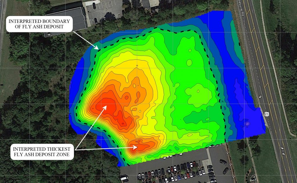 Ash contour map - Pyramid Geophysical Services